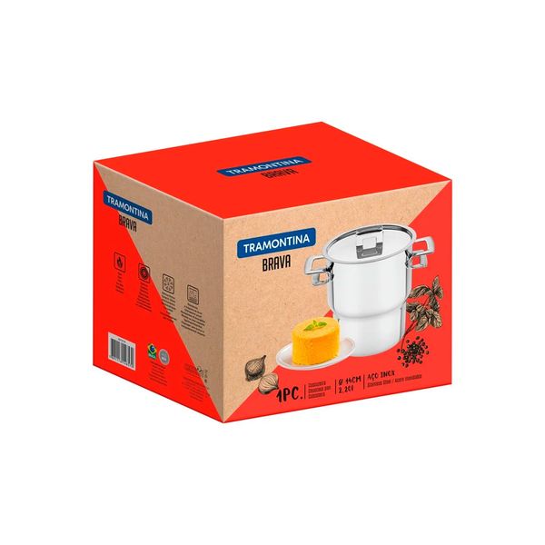 Cuscuzeira brava inox 14cm 2,1 litros Tramontina - Casa Freitas