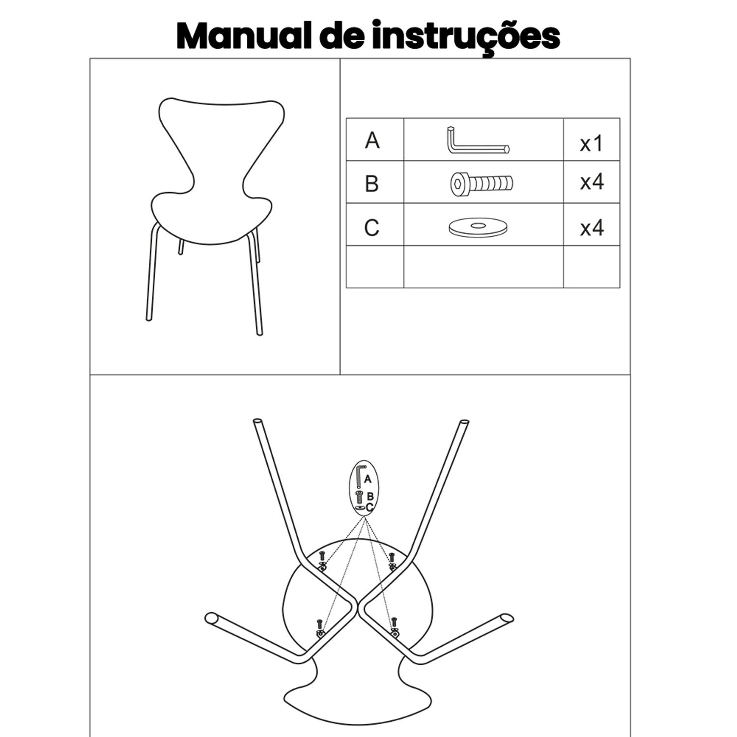 Cadeira Jacobsen Branca DCasa Casa Freitas - Casa Freitas