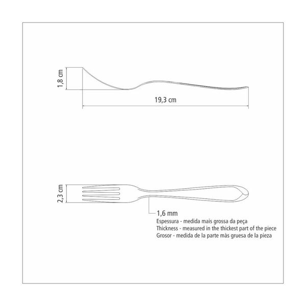 Garfo de Mesa Inox Laguna Tramontina Casa Freitas - Casa Freitas