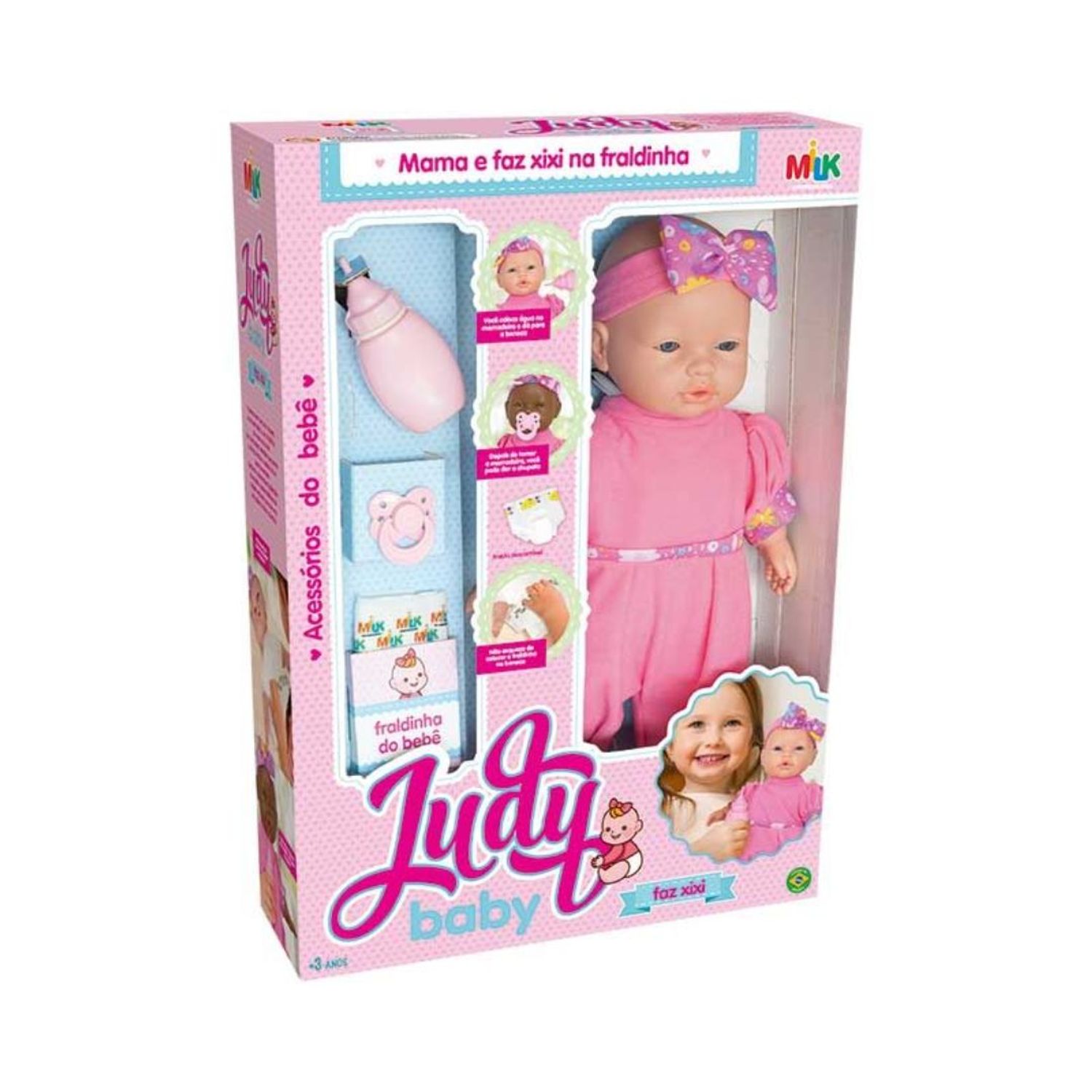 Boneca Judy Baby Faz Xixi 784 Milk Casa Freitas - Casa Freitas