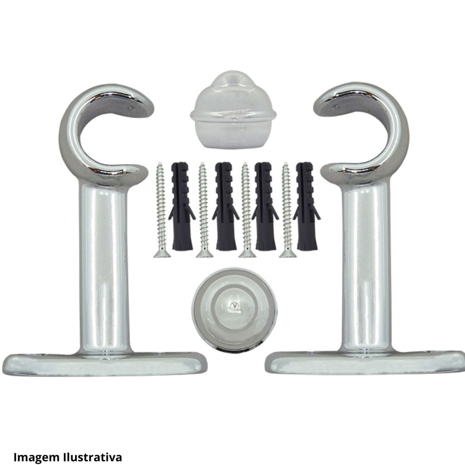 Kit Varão 2,00mx28mm Cromado Bella Arte Casa Freitas - Casa Freitas